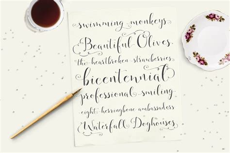 Annabella Hand Lettered Calligraphy Script Font Commercial Etsy