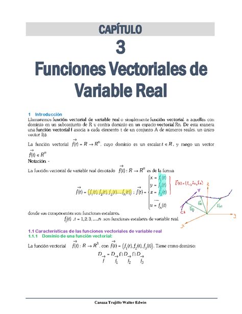 Cap3 Funciones Vectoriales De Variable Real CapÍtulo 3 Funciones