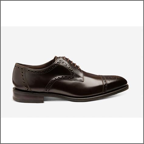 Loake Eldon Dark Brown Leather Premium Semi Brogue Cwmenswear