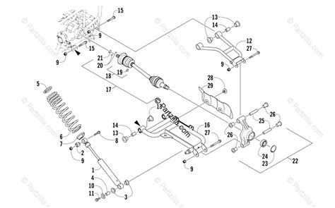 Arctic Cat Atv 2014 Oem Parts Diagram For Rear Suspension Assembly