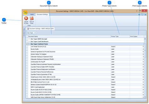 Topic Document Settings Window