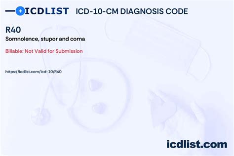 Icd 10 Cm Diagnosis Code R40 Somnolence Stupor And Coma