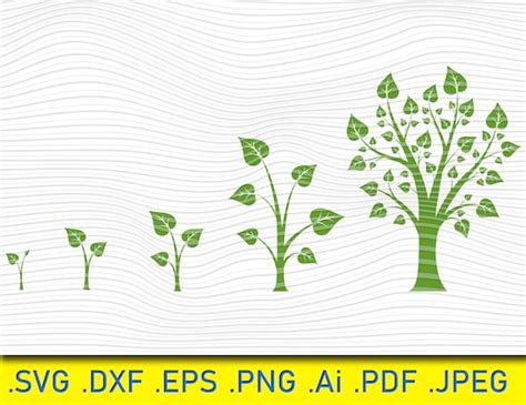Tree Growth Svg Green Tree Svg Growth Svg Nature Svg Leaf Etsy