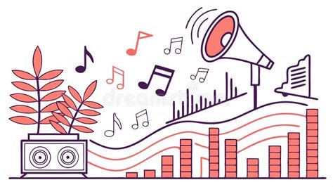 Audio System Illustration With Speakers Equalizer Bars Music Notes Vector Design Generative Ai