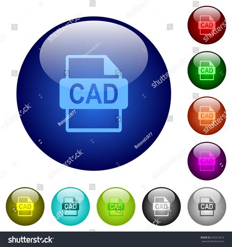 Cad File Format Icons On Round Stock Vector Royalty Free Shutterstock