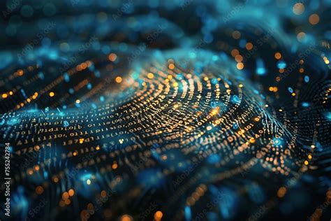 Dna Genetic Code Coming Out Of Fingerprint Dna Concept Biometrics