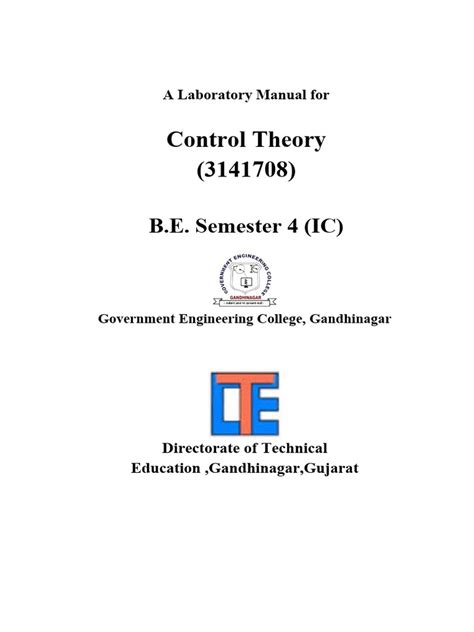 Control Theory 3141708 Lab Manual 4th Sem Pdf Matrix
