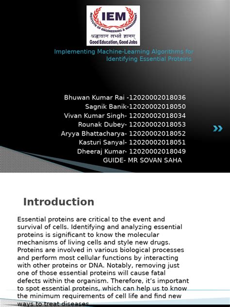 Implementing Machine Learning Algorithms For Identifying Essential