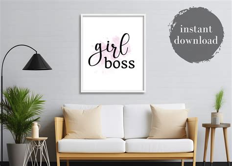 Printable Girl Boss Wall Art Boss Babe Print Boss Babe Wall Art Girl