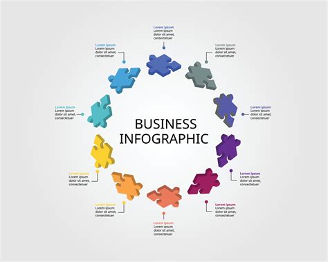 Jigsaw Puzzle Connection Template For Infographic For Presentation For