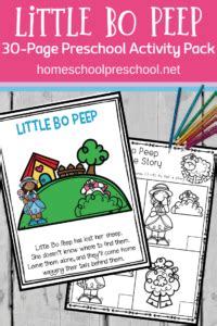 Little Bo Peep Nursery Rhyme Printable For Ages 3 7