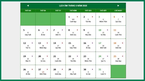 Lịch âm 2025 Xem Sự Kiện Theo Lịch Vạn Niên 2025
