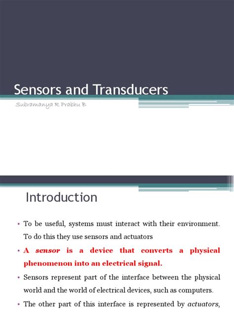 Sensors And Transducers Pdf Interferometry Sensor