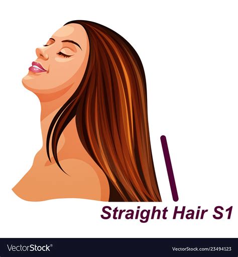 Girl With Luxury Long Straight Brunette Hair Vector Image