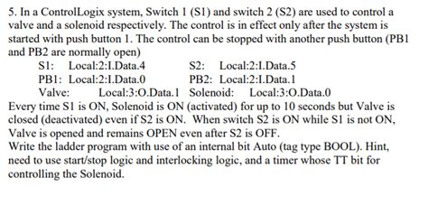 Solved In A ControlLogix System Switch S And Switch Chegg Com