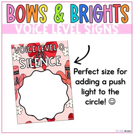 Bows And Brights Rainbow Classroom Decor Voice Level Posters Tpt