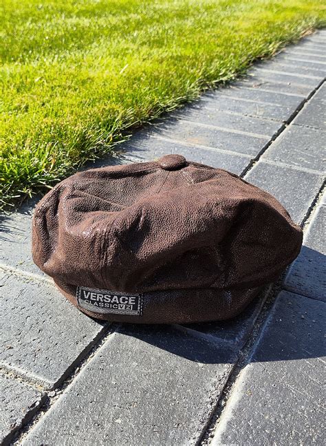 Versace × Vintage Vintage Versace Classic V2 Leather 90s Retro Rare Beret Grailed