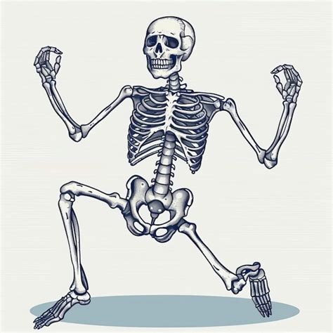 A Dancing Skeleton Halloween Skeleton Simple Hand Drawn Premium Ai
