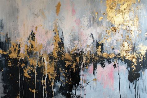 Una Imagen Abstracta De Color Gris Y Negro Dorado Pintada En Segundo