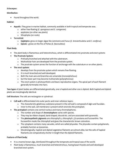 Ectocarpus Structure And Reproduction Pdf Sexual Reproduction Ploidy