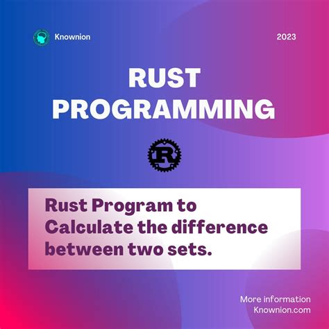 rust program to calculate the difference between two sets r knownion
