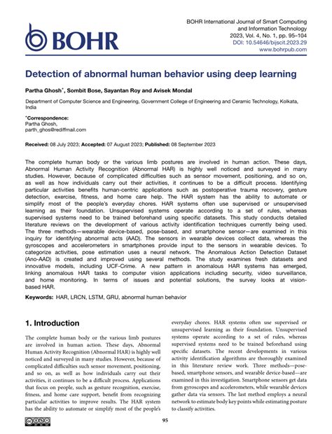 Pdf Detection Of Abnormal Human Behavior Using Deep Learning