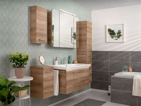 Fackelmann Milano Badmöbel Komplett Set Ast Eiche 80 100cm Bad Elegant