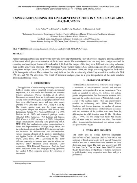 Using Remote Sensing For Lineament Extraction In Al Maghrabah Area