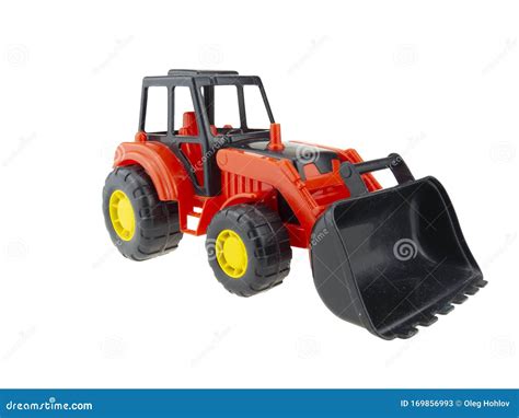 Plastic Tractor Toy With Bucket Stock Image Image Of Machine Object