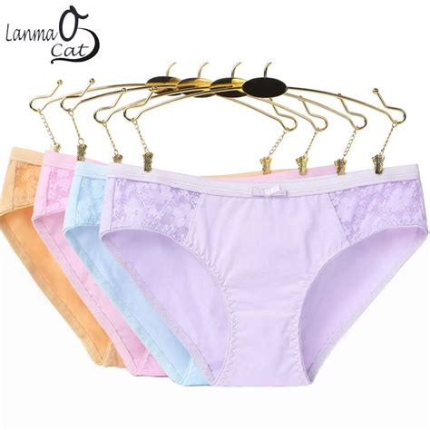 Lanmaocat Plus Size Pure Cotton Women Briefs Panties Underwear For Lady