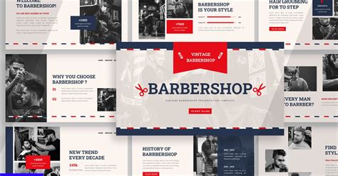Винтажная парикмахерская — Keynote Шаблоны презентаций Включая парикмахерская и хипстер Envato