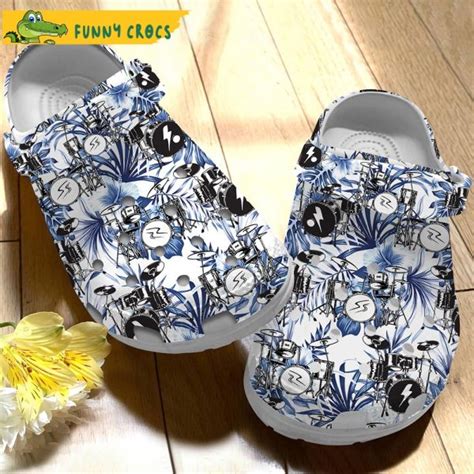 Floral Drum Set Music Crocs Clog Shoes Discover Comfort And Style