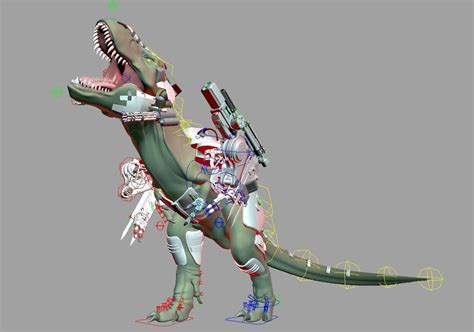 Weaponized T Rex Rig D Model Rigged Cgtrader