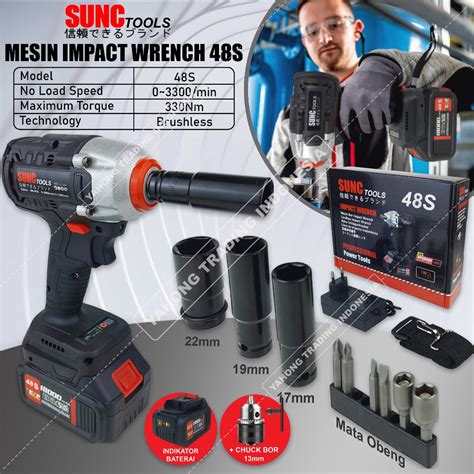 Jual Mesin Impact Baterai Cordless Impact Wrench BRUSHLESS S SUNC