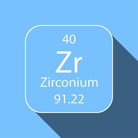 Premium Vector Zirconium Symbol With Long Shadow Design Chemical