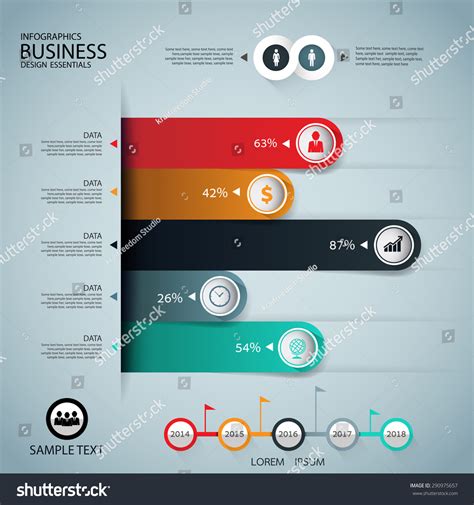 Infographics Business Stair Step Graph Success Stock Vector Royalty