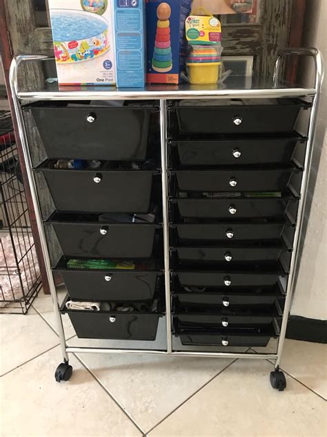 15 Drawer Utility Rolling Organizer Cart Multi Use Storage Costway