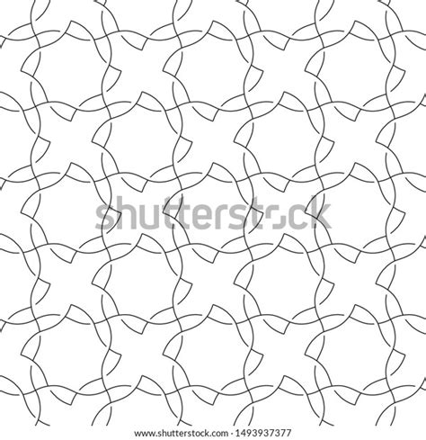 Seamless Geometric Pattern Monochrome Elements Vector Stock Vector Royalty Free 1493937377