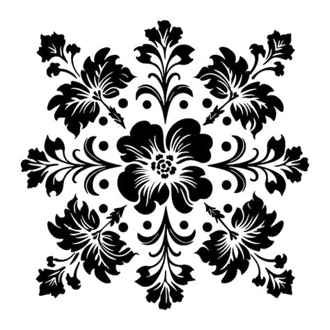 Silueta De Ornamento Floral Decorativo 2 Vector Premium