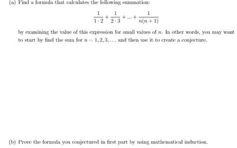 Solved A Find A Formula That Calculates The Following