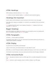 Lesson Styles Pdf Html Headings Html Headings Are Defined With The To Tags Defines The Most