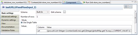 Talend Store Row Numbers Which Are Causing Error Stack Overflow