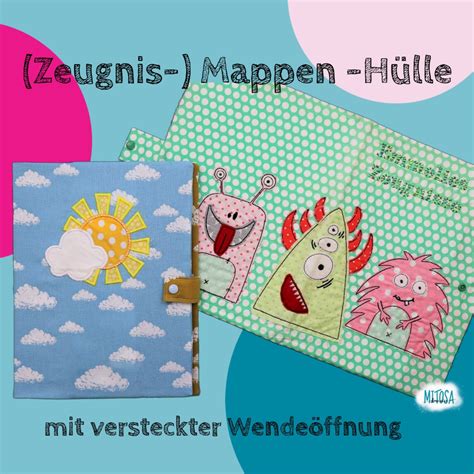 Freebook Mitosa Kreativ Zeugnis Mappen Hülle Stoffe Hemmers