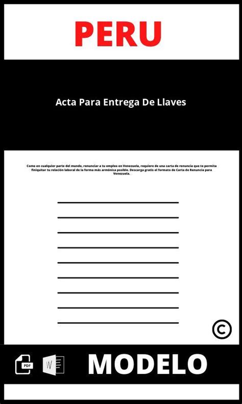 Modelo De Acta Para Entrega De Llaves 2025