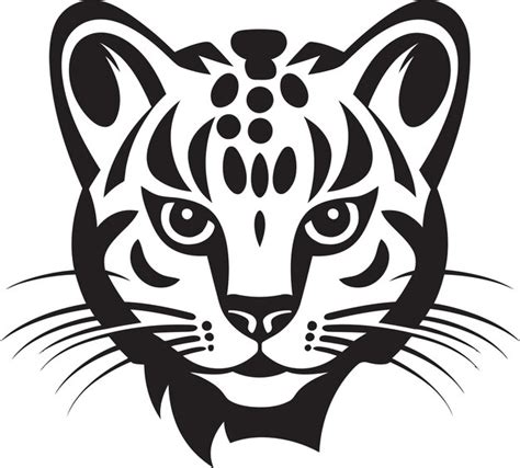 Elegant Pounce Ocelot Logo In Vector Sculpted Spots Black Ocelot Symbol