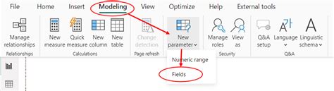 measure dimension and switch parameters in power bi what s the