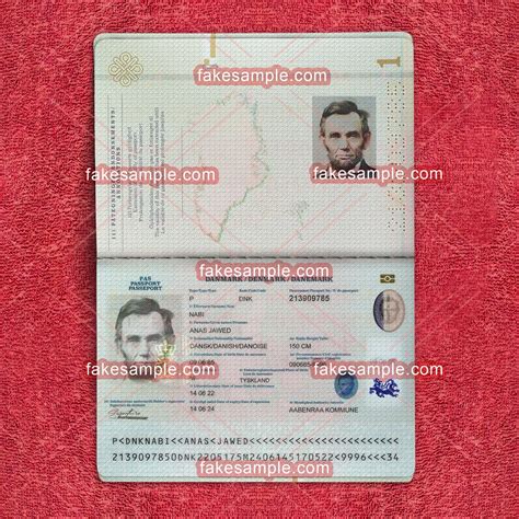 Denmark Passport Fake Template Download Fake Fakesample