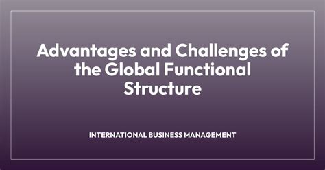 Advantages And Challenges Of The Global Functional Structure • Slm