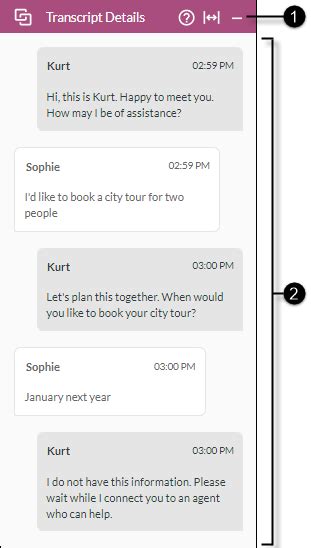 Transcript Details Panel