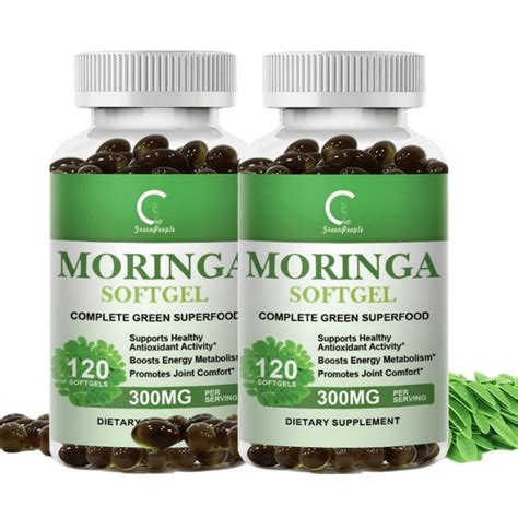 2 Packmoringa Capsules 1000mg Moringa Leaf Supplement Energy